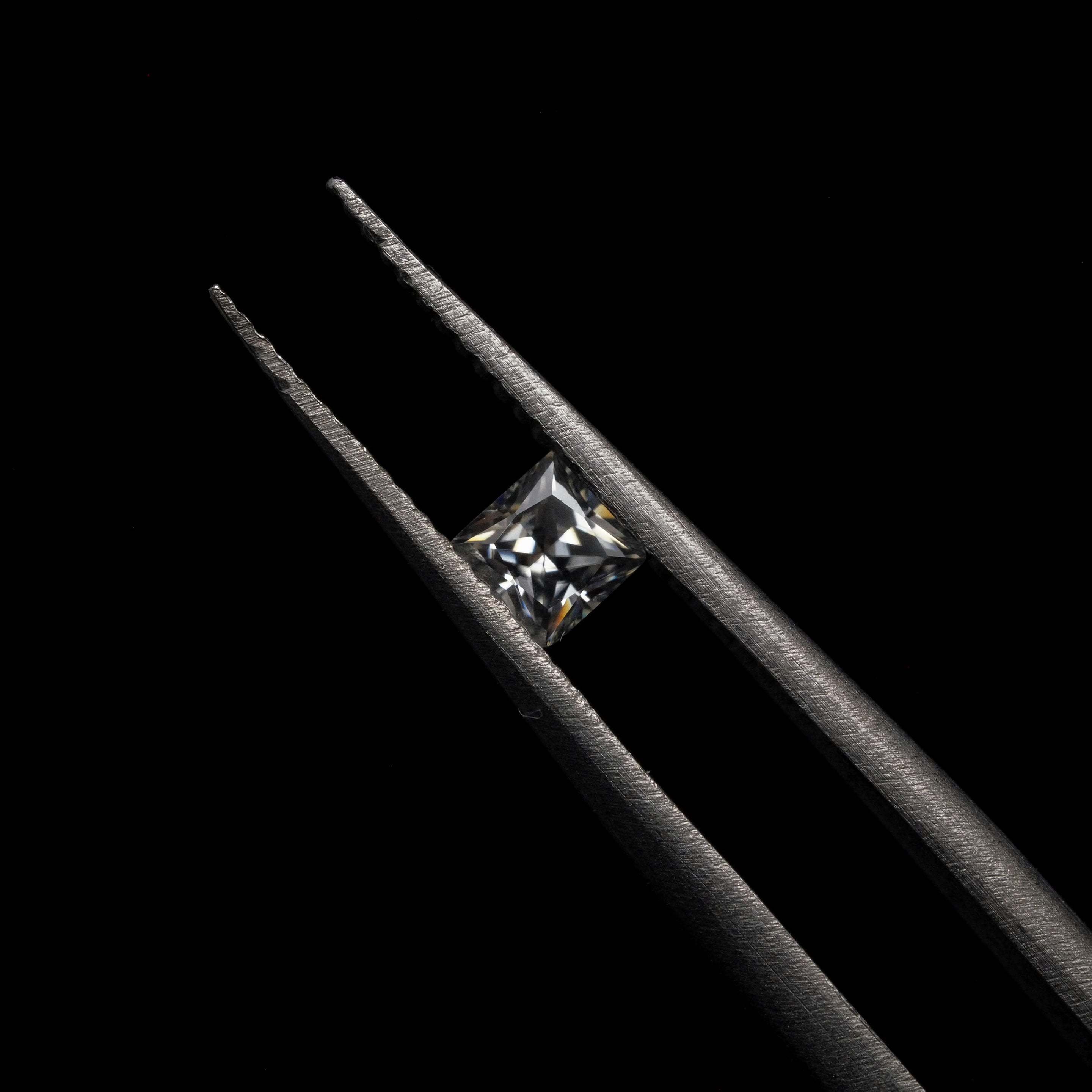 Light Grey Moissanite Princess Square – Monothic